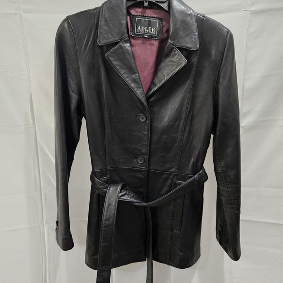 Adler Collection | Jackets & Coats | Adler Womens Black Leather Belted ...
